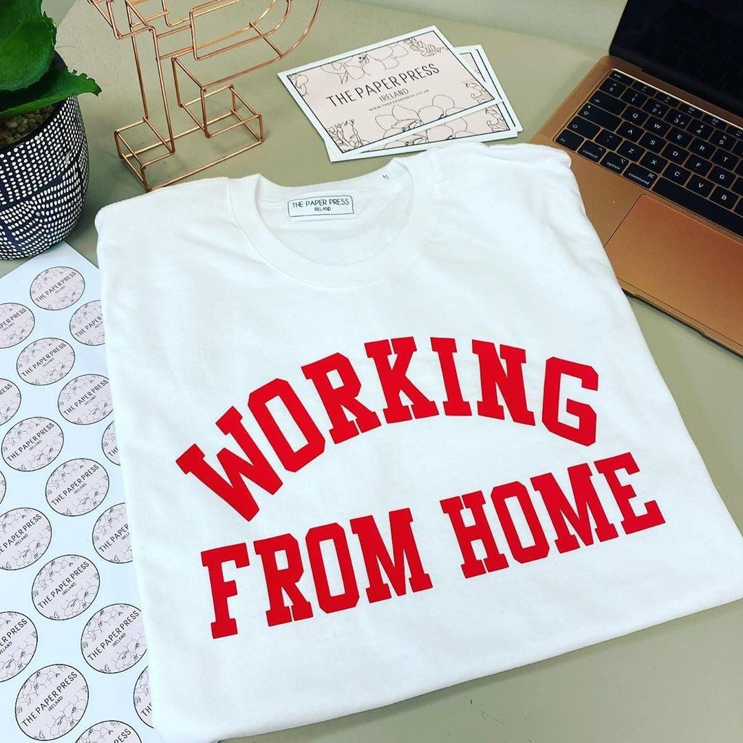 WORKING FROM HOME SLOGAN TEE – ThePaperPress